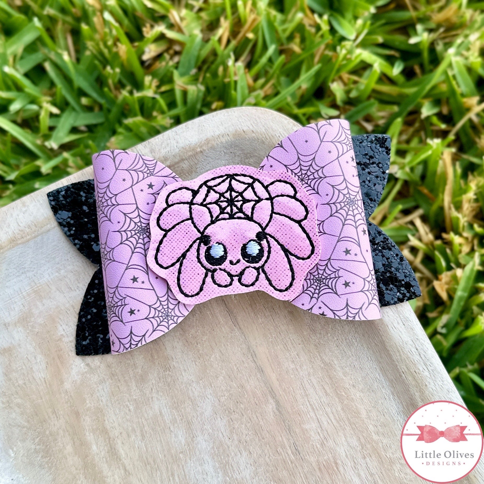 PINK SPIDER BOW – Little Olives Designs, LLC