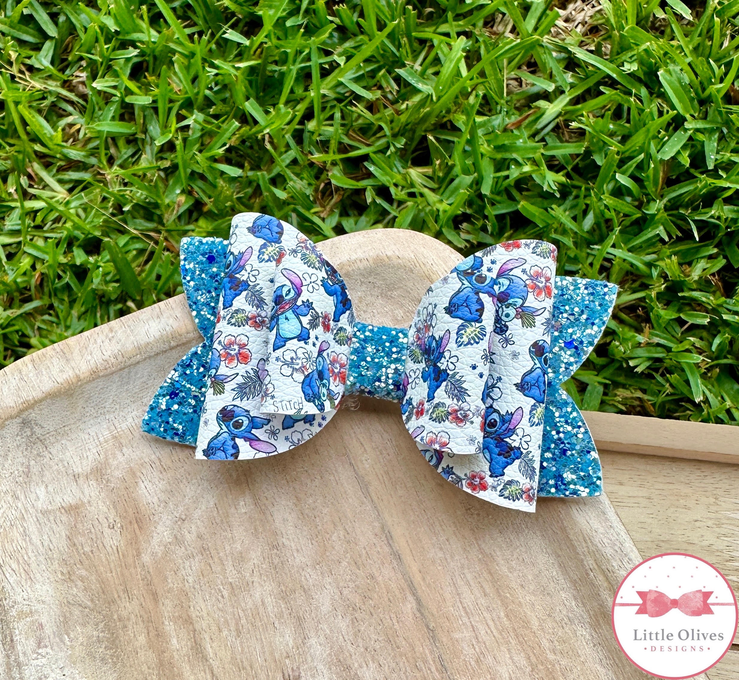 BLUE ALIEN BLUE BOW – Little Olives Designs, LLC