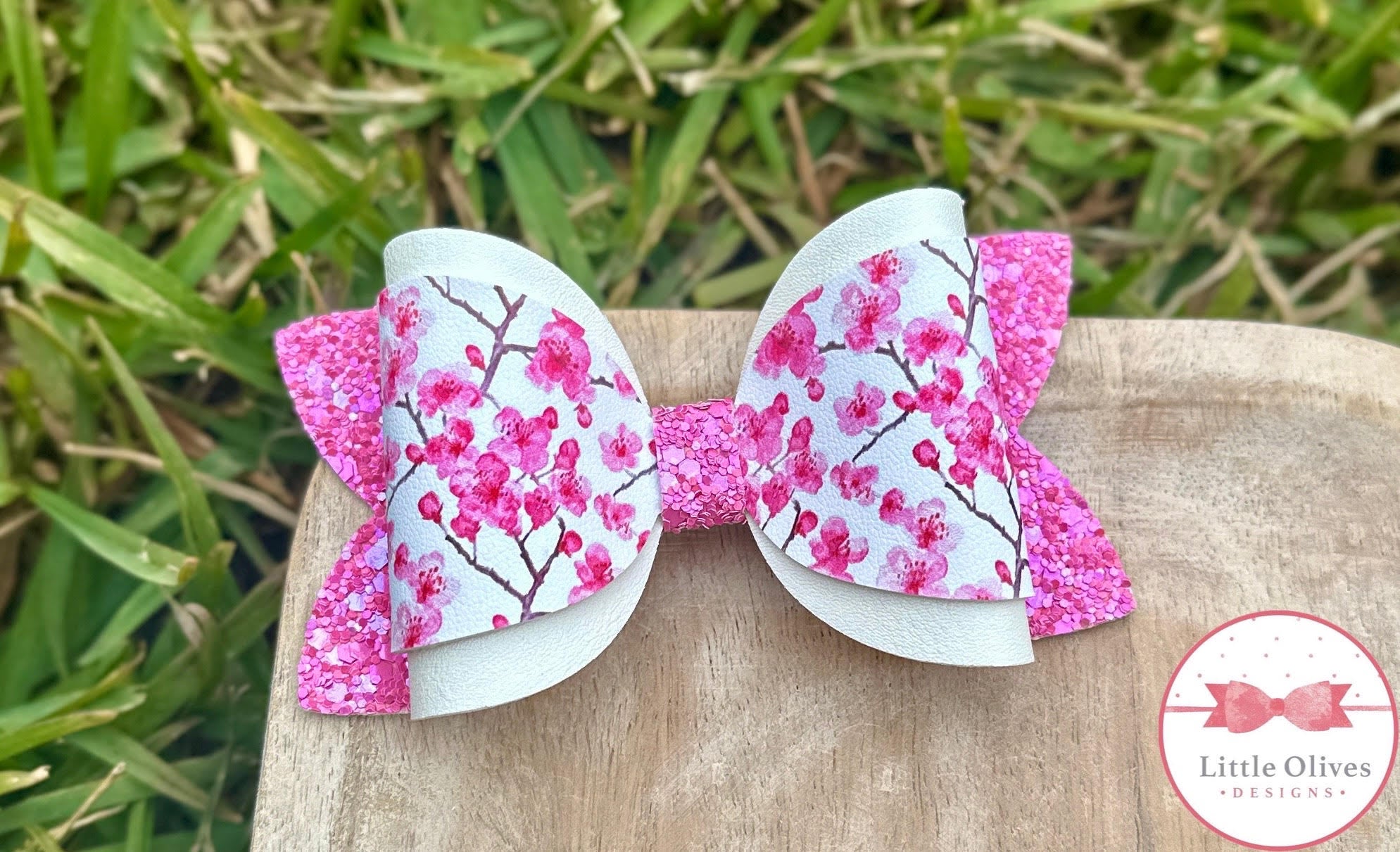 CHERRY BLOSSOMS BOW – Little Olives Designs, LLC