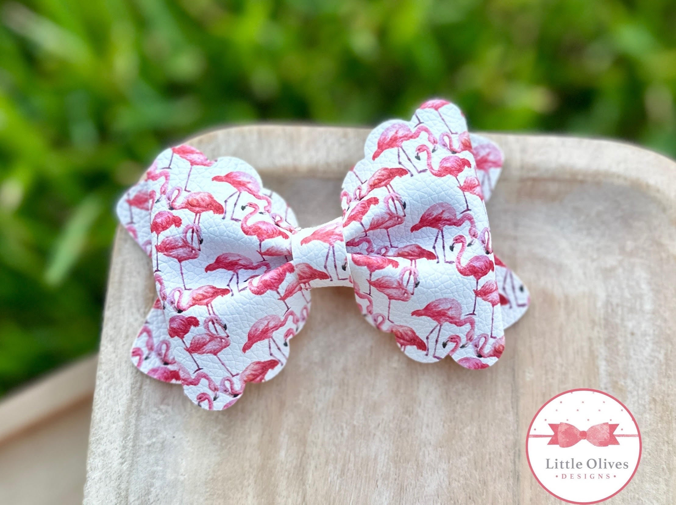 FLAMINGOS MARIA BOW – Little Olives Designs, LLC