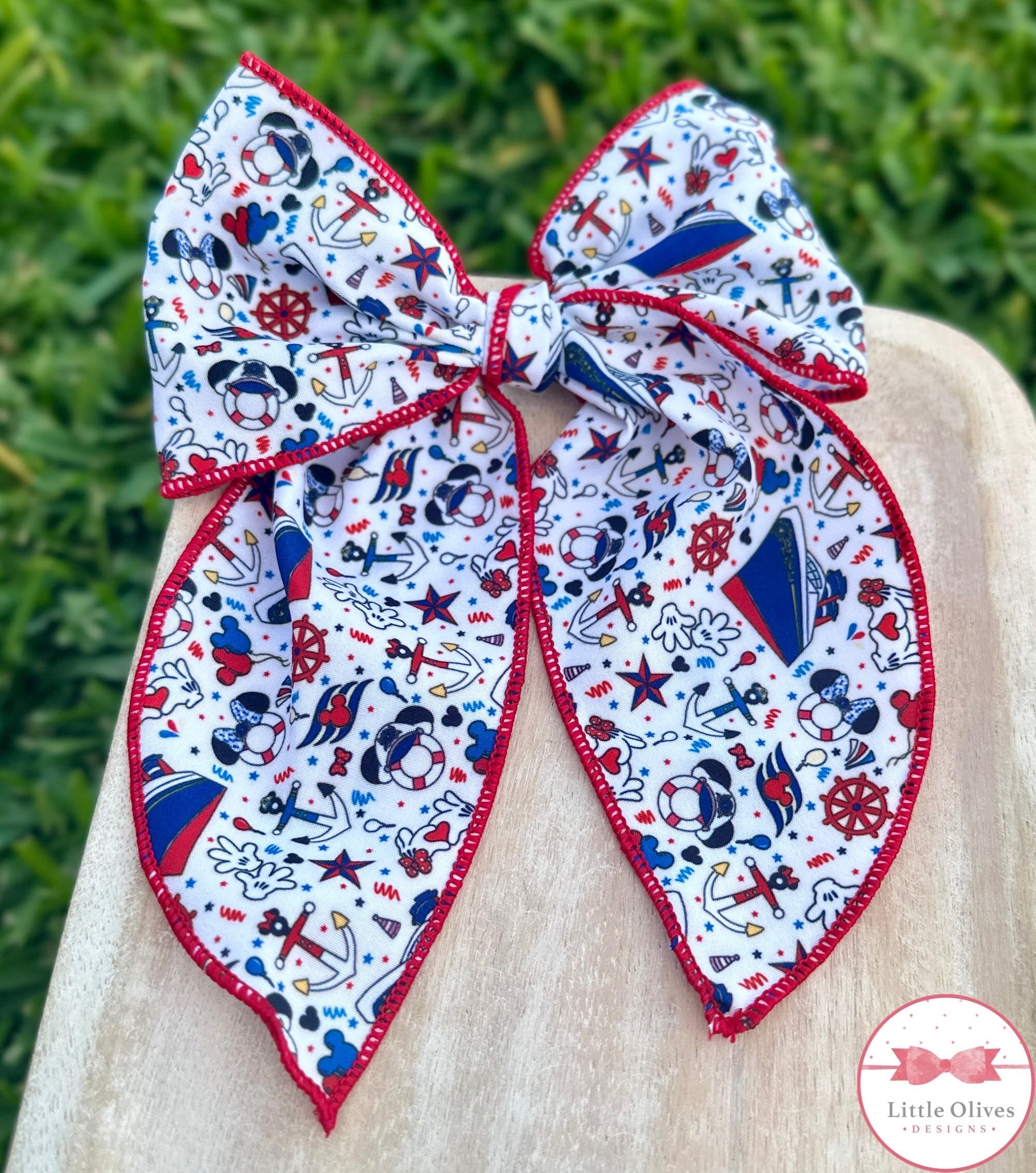 MOUSE CRUISE LARGE SOPHIE BOW – Little Olives Designs, LLC