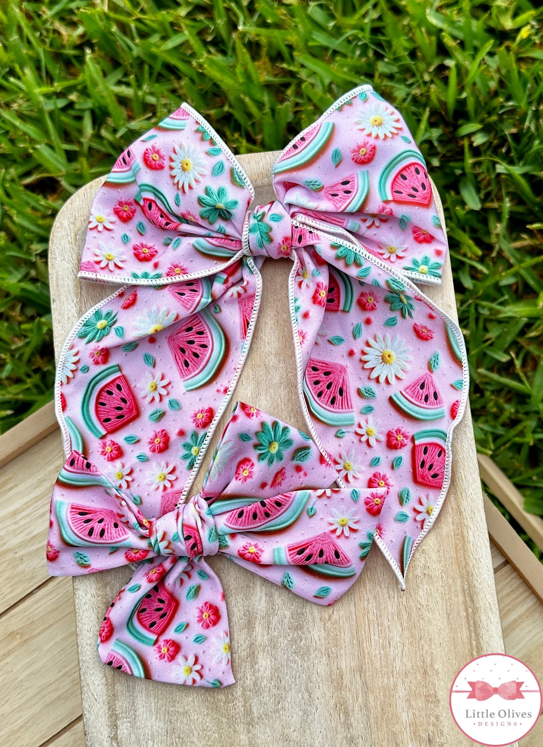 SWEET WATERMELON HAND TIED BOWS – Little Olives Designs, LLC